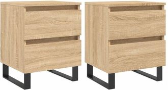 vidaXL Nachttische 2 Stk. Sonoma-Eiche 40x35x50 cm Holzwerkstoff vidaXL