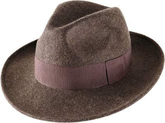 Classic Italy Chapeau Fedora Pliable, imperméable, Feutre Homme ou Femme Fedora - Taille 54 cm - Marron-Chine