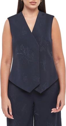 Twinset Femme, Vestes, Bleu, Taille: 40 FR Gilet Brod&eacute; &agrave; Nouer &agrave; la Taille