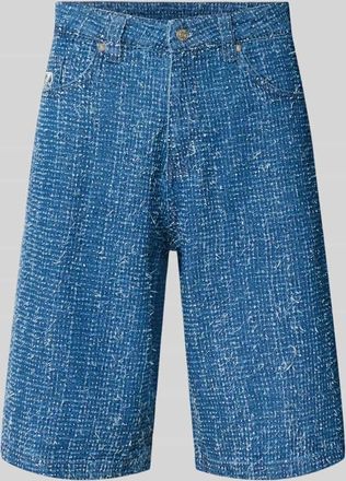 Karl Kani Jeansshorts mit Strukturmuster und Eingrifftaschen
