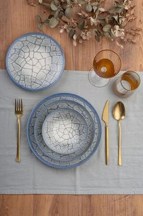 Hermia Elegant 24-Piece Dinner Set, 100% Porcelain | Includes Service Plates, Bowls, Dessert Plates | Dishwasher & Microwave Safe | Perfect for Any Occasion