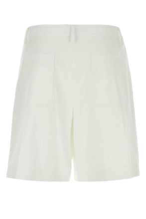 Valentino Garavani Mens White Wool Blend Bermuda Shorts Bianco Exterior: Virgin Silk