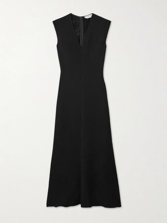 Sportmax Maxikleid Aus Rippstrick - Schwarz