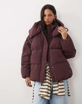 New Balance Premium Pufferjacke in Kirschleder-Braun