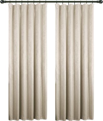 Woltu 2er Set Gardinen Vorhänge Blickdicht mit Kräuselband, 250g/m² Schwere Verdunklungsvorhänge Thermovorhang Kälteschutz Damast Optik lichtundurchlässig f