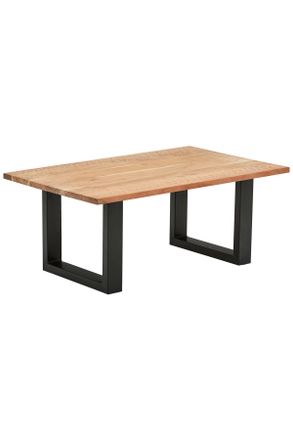 Livetastic Couchtisch, Schwarz, Akazie, Holz, Metall, Akazie, Hartholz, rechteckig, U-Form, 110x70x45 cm, einfacher Aufbau, Wohnzimmer, Wohnzimmertische, Couchti