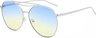 Generic Pour femmes, lunettes de soleil rétro polygonales en métal à grand cadre, lunettes de plage en plein air (couleur : C, taille : moyen) 2026, D, Taille