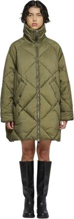 OOF Wear Femme, Manteaux, Vert, Taille: 34 FR Long Quilted Jacket 9337