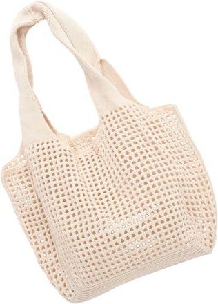 Beaupretty Paquet Fourre-tout D&eacute;t&eacute; en Maille Ajour&eacute;e Tricot&eacute;e Couleur Abricot Grand Paquet Cabas L&eacute;ger et Polyvalent pour Femme Tiss&eacute; Pratique pour Courses et So