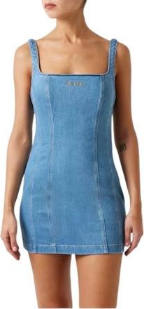 Guess Femme, Robes, Bleu, Taille: 36 FR Robe Courte en Denim