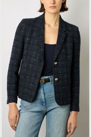 Gerard Darel Blazer en tweed &agrave; carreaux - BELLIE - Marine