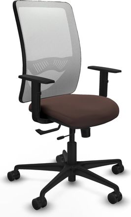 Piqueras y Crespo Brauner Schreibtischstuhl Zulema mit 1D-Armen, h&ouml;henverstellbare Lendenwirbelst&uuml;tze, ausgestattet mit Syncro/Traslack und Schneidschaum, mit Rollen vo