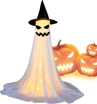 Generic Halloween-Dekorationen - Display Ghost mit gruseligem Licht, gespenstisches Horror-Ornament | Leuchtende Spukfigur mit, Gartenszene, Unterstützung im 