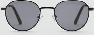 Mango Runde Metall-Sonnenbrille schwarz - Herren - Einheitsgr&ouml;&szlig;e - MANGO MAN