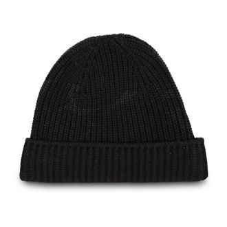 Zanieri Kaschmir Rippstrickm&uuml;tze - - Accessories - Herren - Schwarzk - ONE SIZE