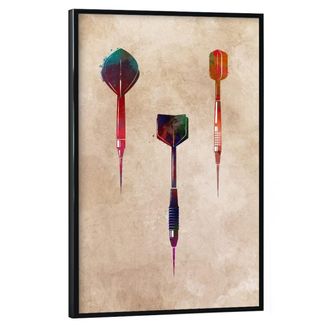 artboxONE Poster mit schwarzem Rahmen 45x30 cm Sport Darts Art Sport - Bild Sport Dart Darts