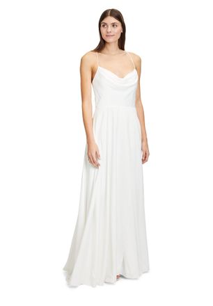Vera Mont Damen Abendkleid mit Wasserfallausschnitt 34, Rohwei&szlig;