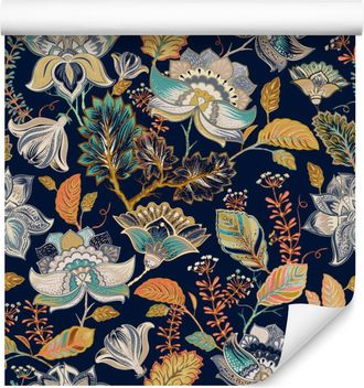 OEM Carta Da Parati Con Fiori In Stile Folcloristico Per Soggiorno E Camera Da Letto 50x1000 Cm