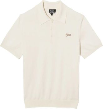 A.P.C. Poloshirt mit Logo-Stickerei - Weiß