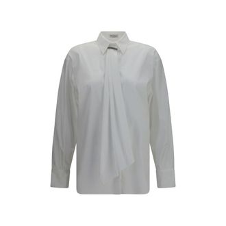 Brunello Cucinelli Monili-Embellished Cotton Shirt - White