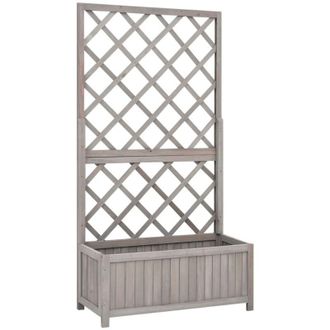 vidaXL Vidaxl - Jardini&egrave;re &agrave; treillis de jardin Gris 70x30x135 cm Bois de sapin