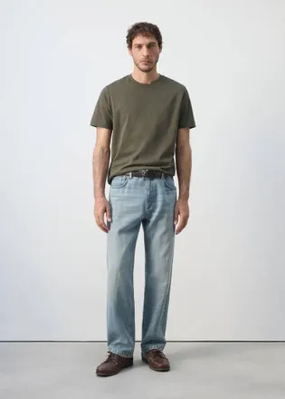 Mango T-shirt slim fit 180 g/m&sup2; vert fonc&eacute; - Homme - XXL - MANGO MAN