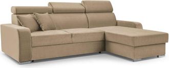 Furnix Ecksofa frusccio in L-Form Schlaffunktion Bettkasten PS3 Hellbraun - Furnix