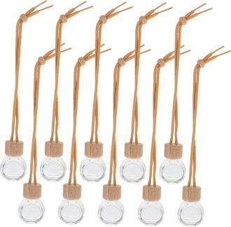 NUOBESTY 10 Stück Transparente Nachfüllbare Auto Duftflaschen Parfümflakon Anhänger Aromatherapie Ätherische Öle Diffuser für Fahrzeug Innenraum