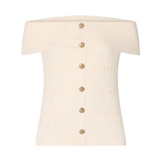 Liu Jo Femme, Pulls, Blanc, Taille: 36 FR Knit Bardot-neck Top