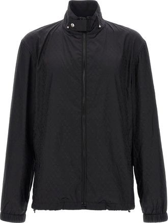 Alexander McQueen Skull Jacquard Nylon Jacket - Black