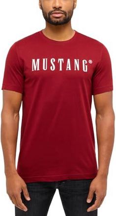 Mustang Jeans T-Shirt Austin en Coton pour Homme - Coupe Droite - Tailles S à 3XL - Blanc, Noir, Vert, Beige, Rouge, Gris, Syrah 7187, 4XL Grande Taille