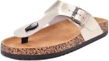 Queen Helena Tongs avec boucle femme R245, Platine, 41 EU