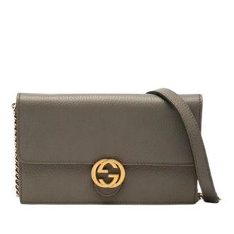 Gucci Pre-owned Interlocking G Dollar Wallet on Chain - Femme - Pre-owned - Brun - Taille: ONE Size