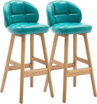 Generic Modernes 2-teiliges Barhocker-Set, Barhocker in Tresenh&ouml;he mit R&uuml;ckenlehne, Barst&uuml;hle mit Fu&szlig;st&uuml;tze/40 * 43 * 98 cm