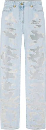 Elisabetta Franchi Femme, Jeans, Bleu, Taille: W26 Palazzo Jeans avec Franges