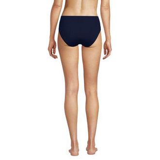 Lands End Mid Waist Bikinihose, Damen, Gr&ouml;&szlig;e:42 regular, Blau, Nylon-Mischung, by Lands End