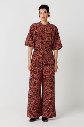 SKFK Damen vegan Jumpsuit Siloe Rot/Schwarz
