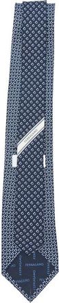 Ferragamo Silk-Blend Patterned Necktie - Navy