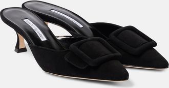 Manolo Blahnik Mules Maysale 50 aus Veloursleder