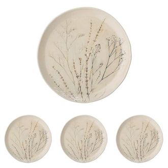 Bloomingville Teller Bea, Natur, Keramik, 27 cm (Packung mit 4)