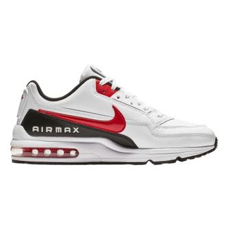 Nike Air Max Sneaker f&uuml;r Herren, Beschichtetes Leder (Wei&szlig;/Rot/Schwarz)