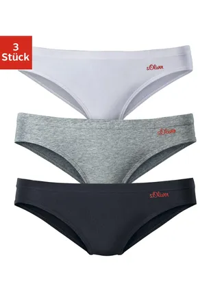s.Oliver Bikinislip S.OLIVER, Damen, Gr. 44/46 (XL), wei&szlig; (grau, schwarz, wei&szlig;), Jersey, Obermaterial: 90% Baumwolle, 10% Elasthan (LYCRA), unifarben, k&ouml;rperna