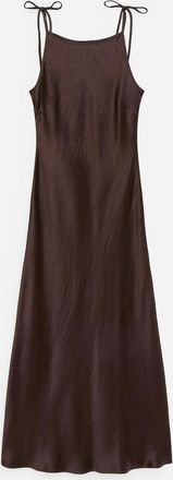 Arket Slipkleid Aus Satin Mit Crinkle-Effekt -Braun