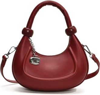 Generic Sac &agrave; bandouli&egrave;re tendance en cuir avec poign&eacute;e sur le dessus pour femme - Petit sac &agrave; bandouli&egrave;re vintage avec croissant de croissant - Mini sac &agrave; ma