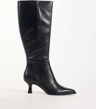 Dolce Vita Auggie bottes &agrave; talons &agrave; bout pointu hauteur genou en cuir noir