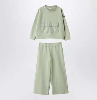 Il Gufo Sage green two-piece cotton suit