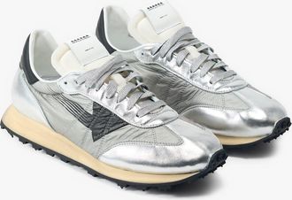 RUN OF Baskets en cuir su&eacute;d&eacute; m&eacute;lang&eacute;