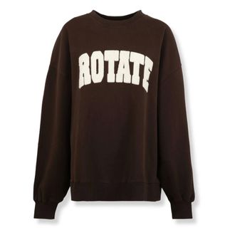 Rotate Rotate Birger Christensen, Femme, Sweatshirts et sweats &agrave; capuche, Brun, Taille: 40 FR Heavy Sweat Crewneck