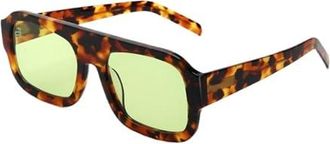 Generic Lunettes De Soleil R&eacute;tro Carr&eacute;es &Agrave; Grand Cadre For Hommes Et Femmes, Lunettes De Soleil &Agrave; La For Photos De Vacances Et De Trajet(Green)