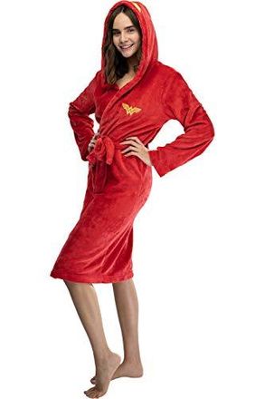 Intimo Wonder Woman Juniors Peignoir &agrave; capuche brod&eacute; en polaire, Wonder Woman, XXS/XS